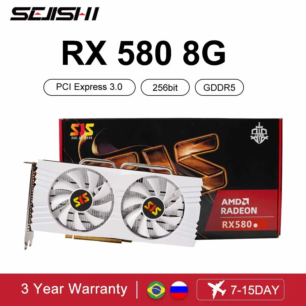 SEJISHI-AMD-RX580-8GB-2048SP-Gaming-Graphics-Card-GDDR5-256Bit-PCI ...