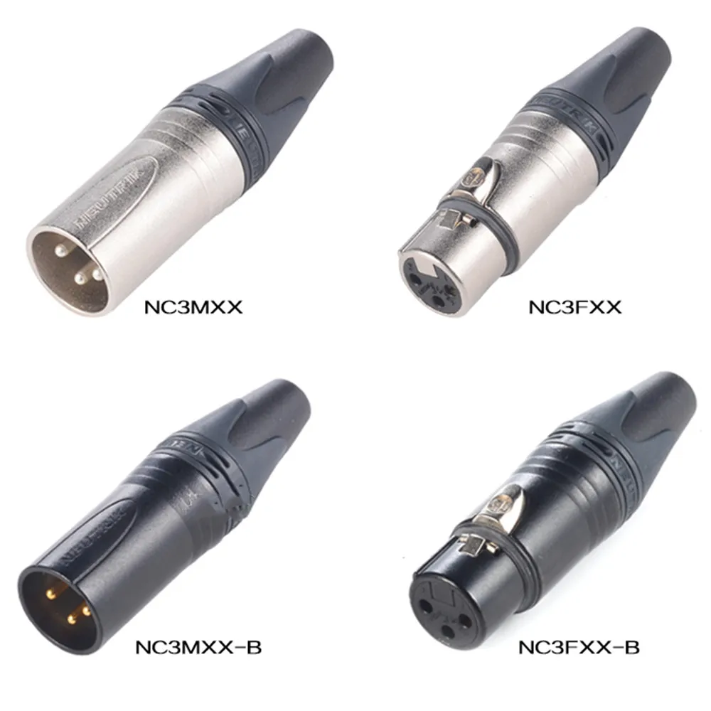 NEUTRIK-Three-Pin-Connector-XLR-Plug-Gold-Plated-Silver-NC3MXX-Male ...