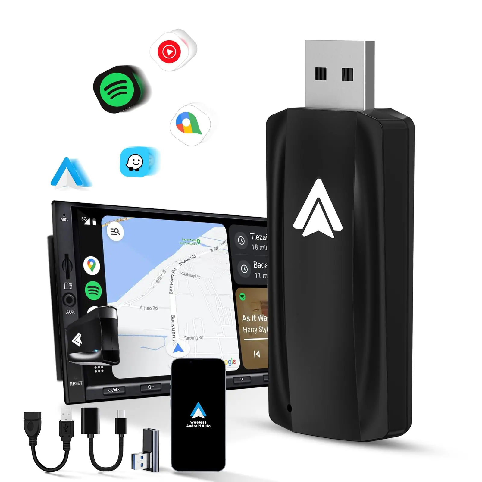 Android-Auto-Wireless-Adapter-for-Car-Android-auto-Small-Car-Dongle-for ...