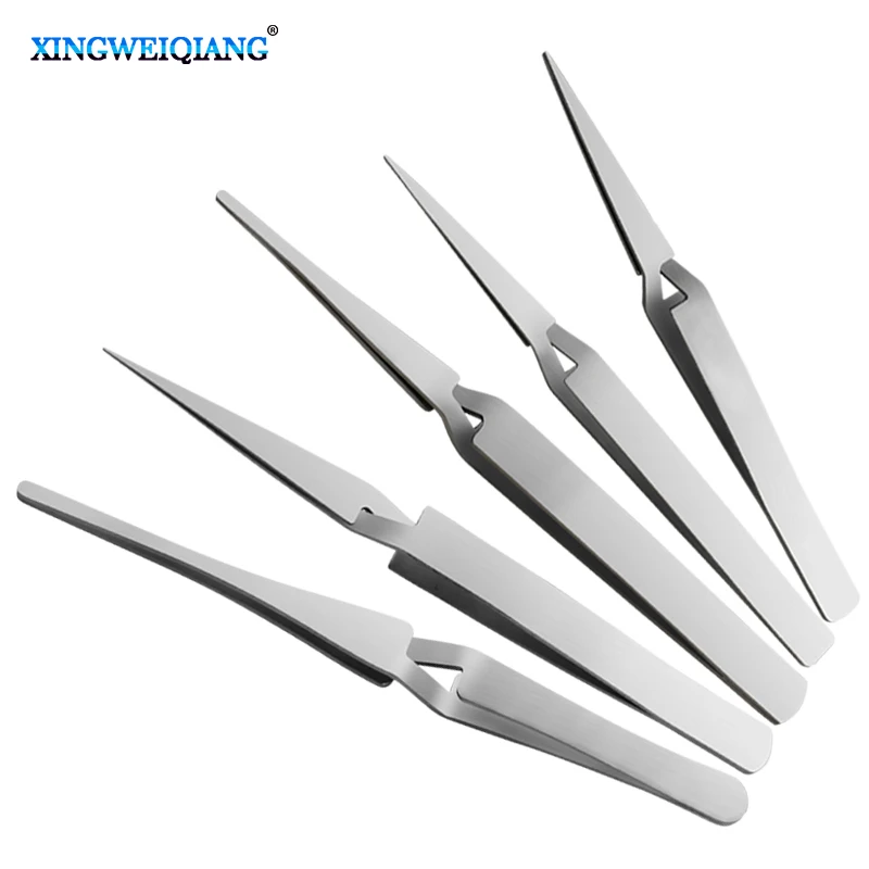 1pc Stainless Steel Tweezers Reverse Fixed Self-Locking Inverse Tweezer ...