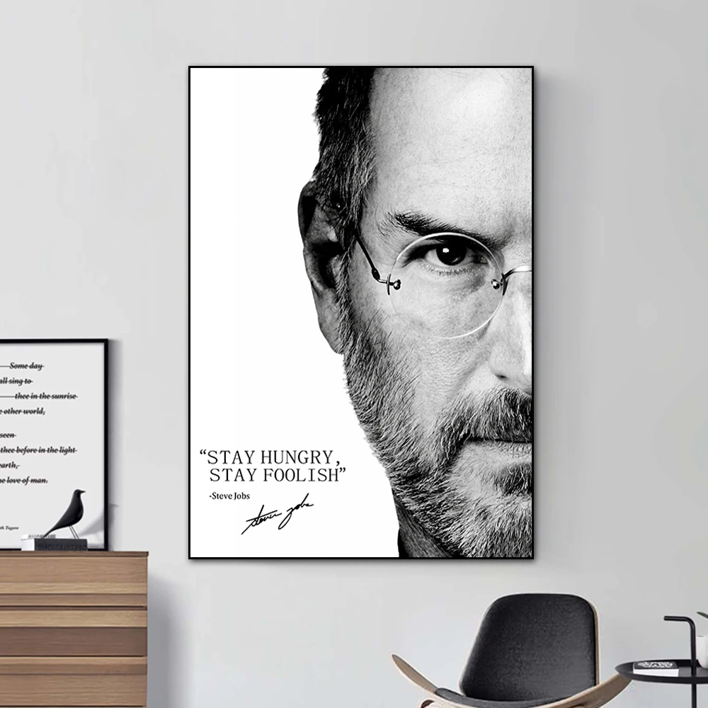 Figuras-de-Steve-Jobs-pinturas-en-lienzo-con-cita-motivacional-arte-de ...