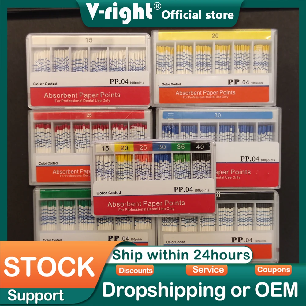 Dental Absorbent Paper Points GP PP Root Canal Obturating Points Cone ...