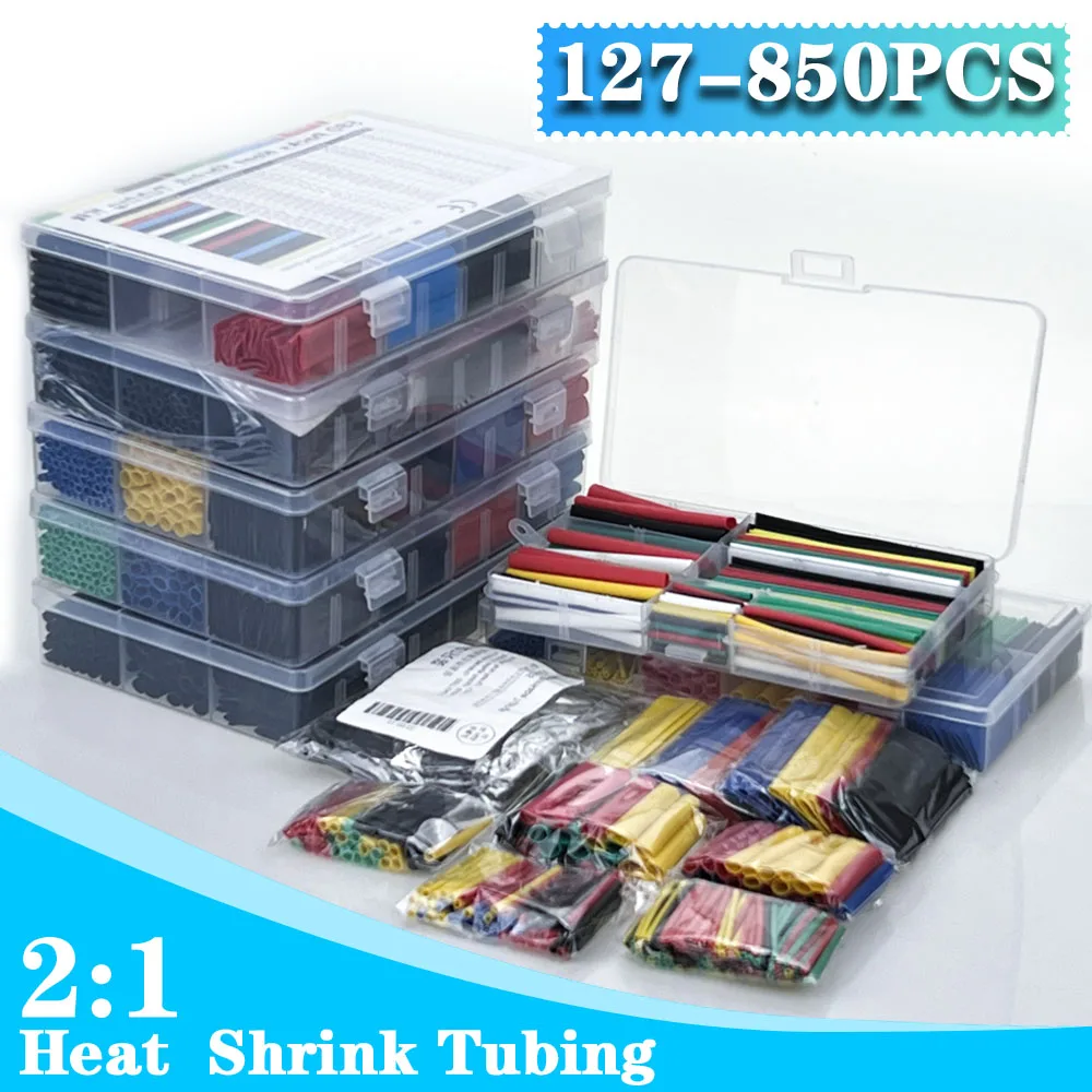 Electrical-Cable-Sleeving-127-850pcs-Heat-Shrink-Tubing-Heat-Resistant ...