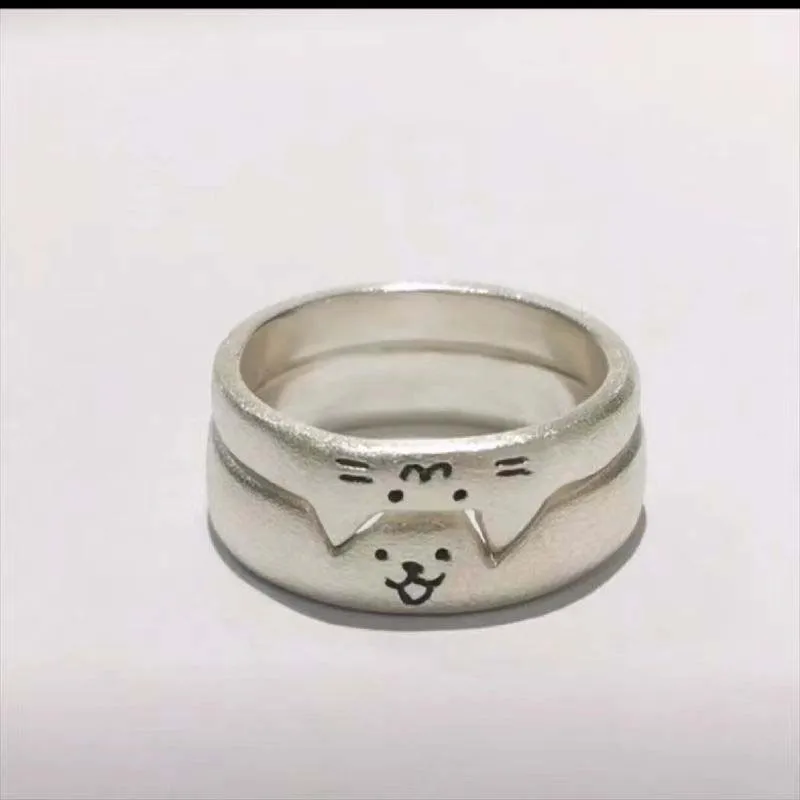 Silver Dog and Cat Matching Ring for Couples | Dagiba Jewelry