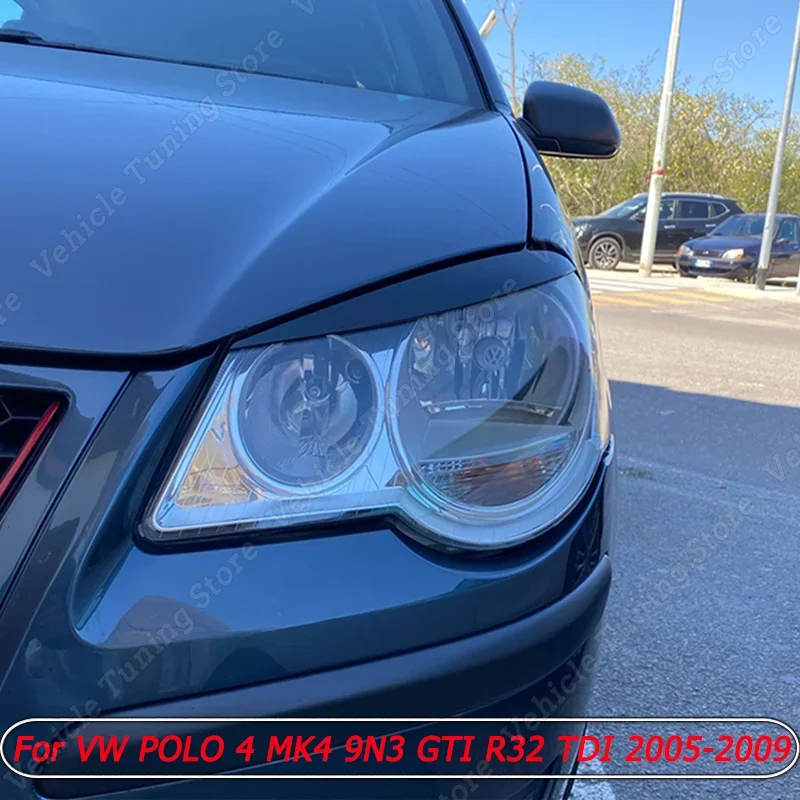 Headlight Eyebrows Eyelids Cover Eye Lids Sticker Trim For VW POLO 4 ...
