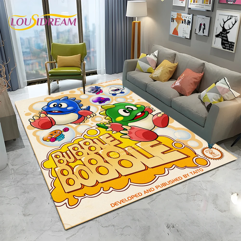 Cartoon-Bubble-Bobble-Game-Gamer-Carpet-Rug-for-Home-Living-Room ...