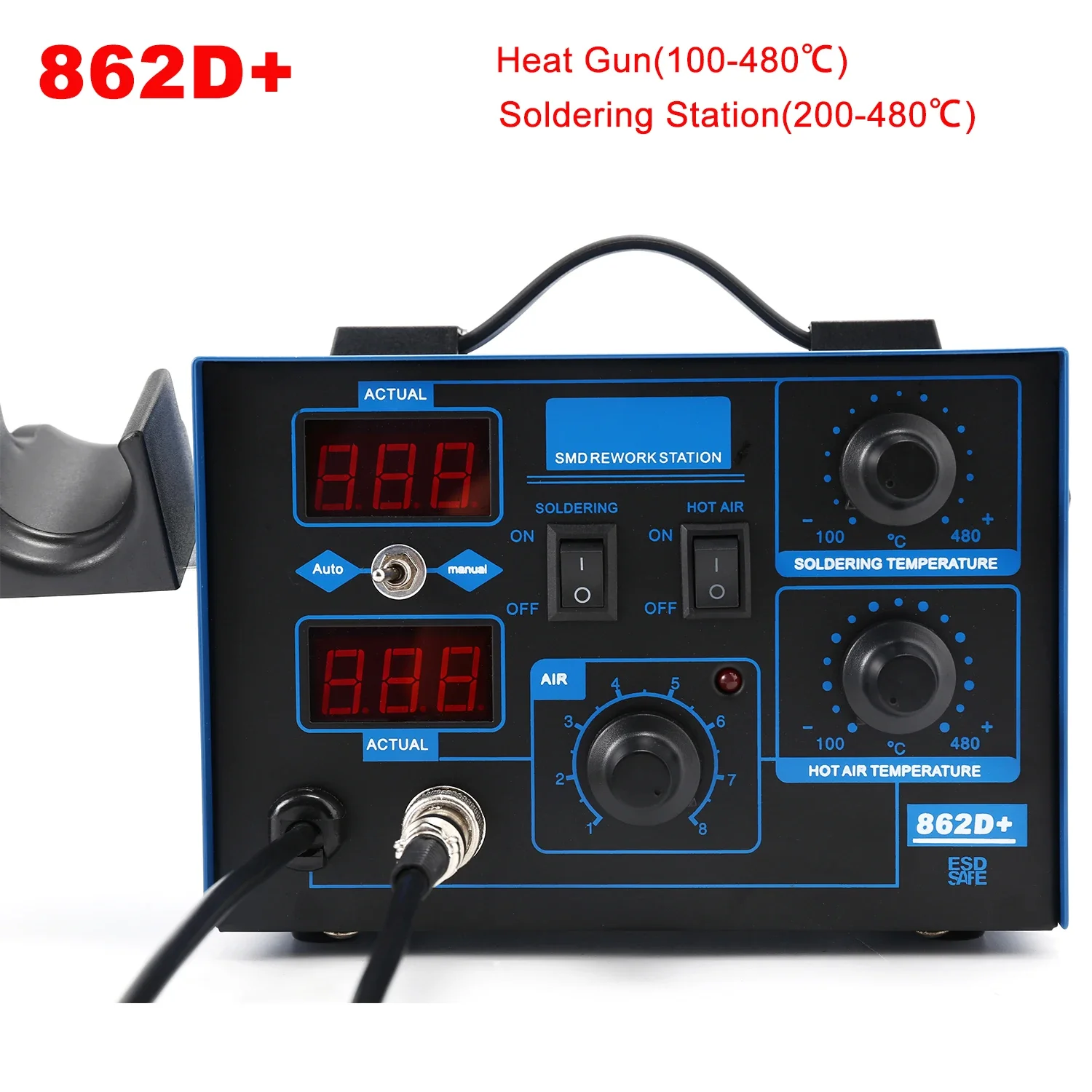 2 In 1 750W Soldering Station LCD Digital Display Welding Rework ...