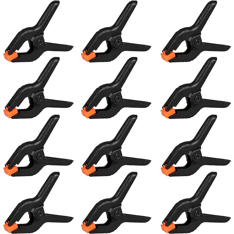 12Pcs Heavy-Duty Plastic Spring Clips | 3 Inch Mini Background Clamps ...