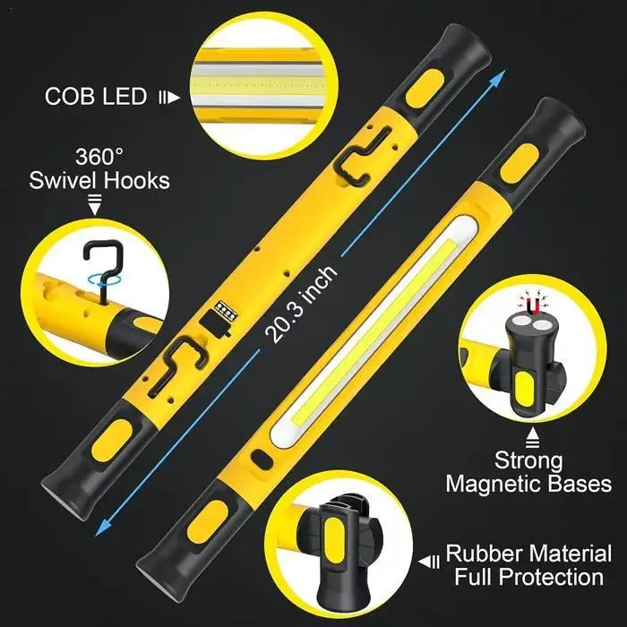 LED Magnetic Work Light Rechargeable Underhood Work Lamp With Hooks ...