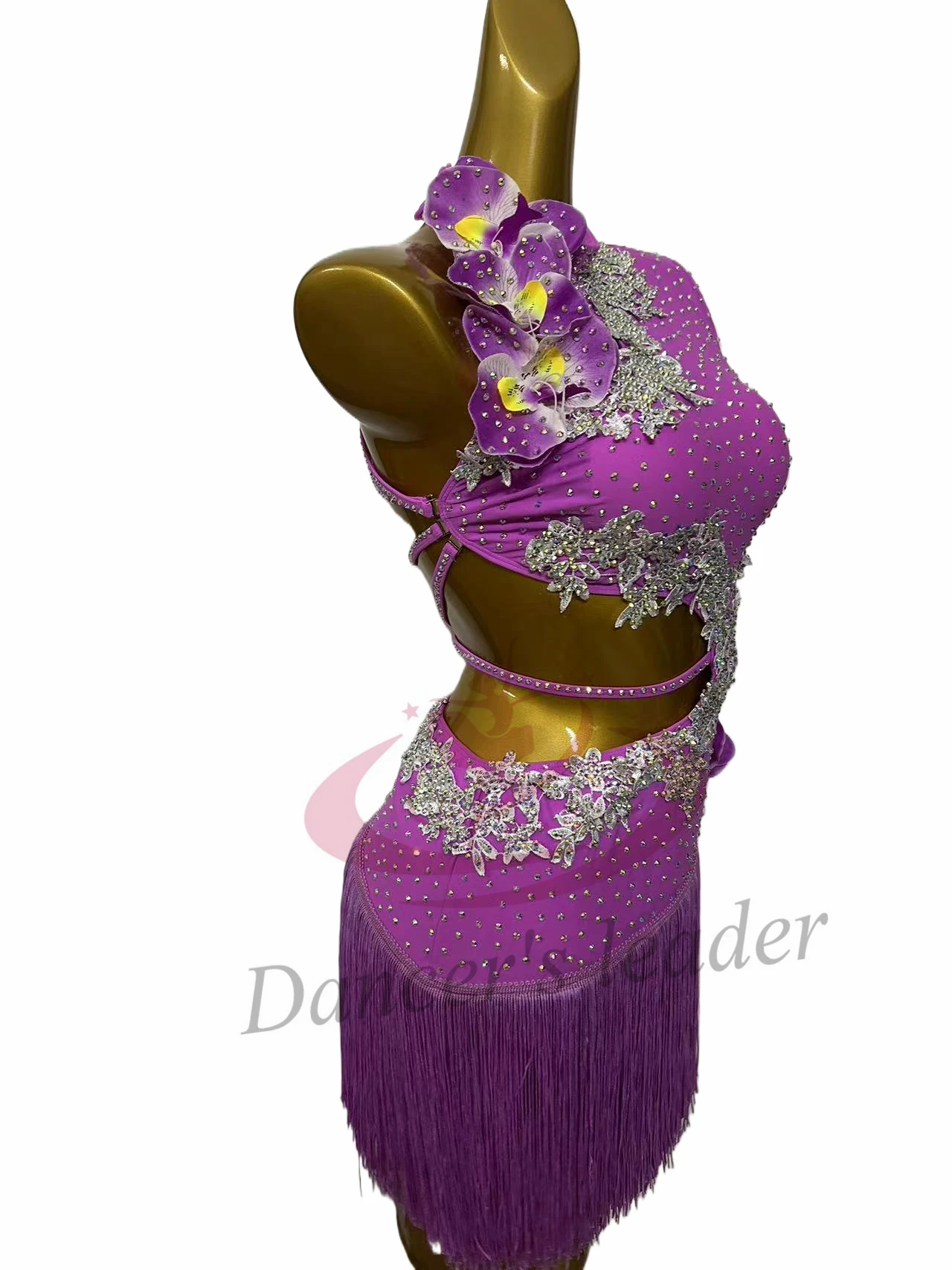 Latin-Dance-Competition-Women-s-High-end-Custom-Dew-Belt-Flower-Diamond ...