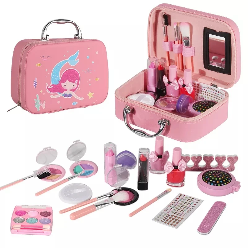 Cosmetics Kit Pretend Play Makeup Set Girls | Children Girl Play Makeup ...