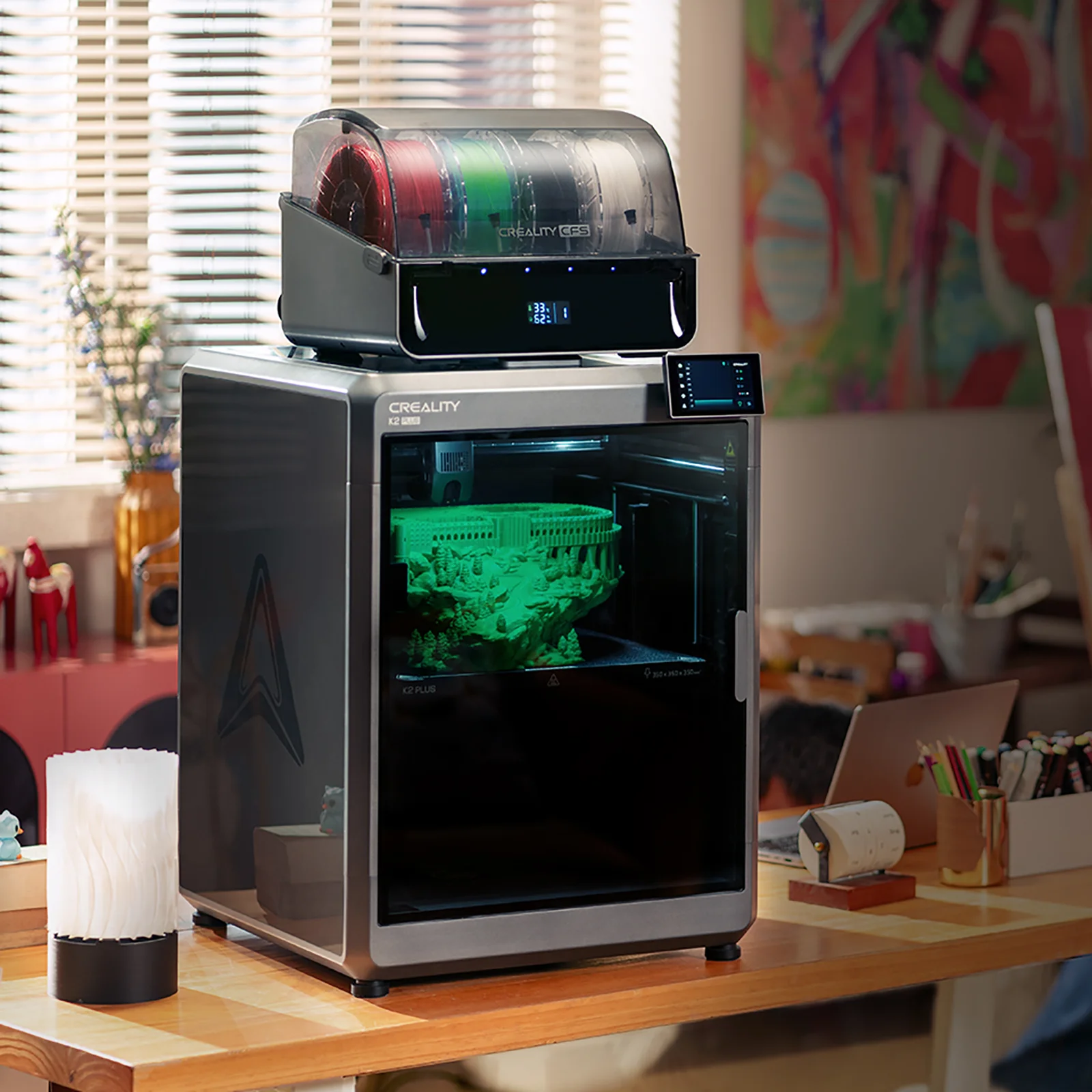 Creality K2 Plus Combo & K2 Series 3D Printers CFS Multi-color Print 3D ...
