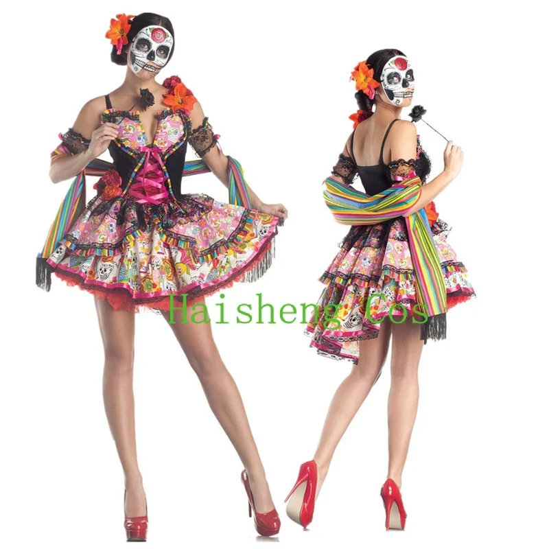 Carnival Halloween Classic Corpse Bride Skull Skeleton Costume Day Of ...