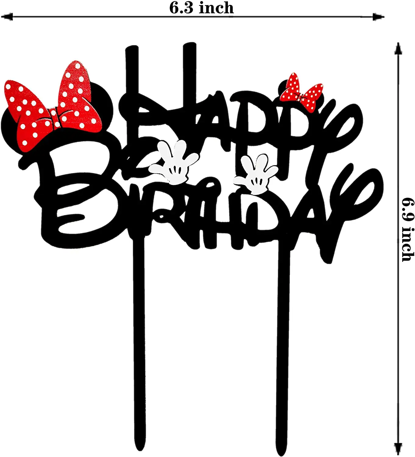 Red Minnie Mouse Cake Topper