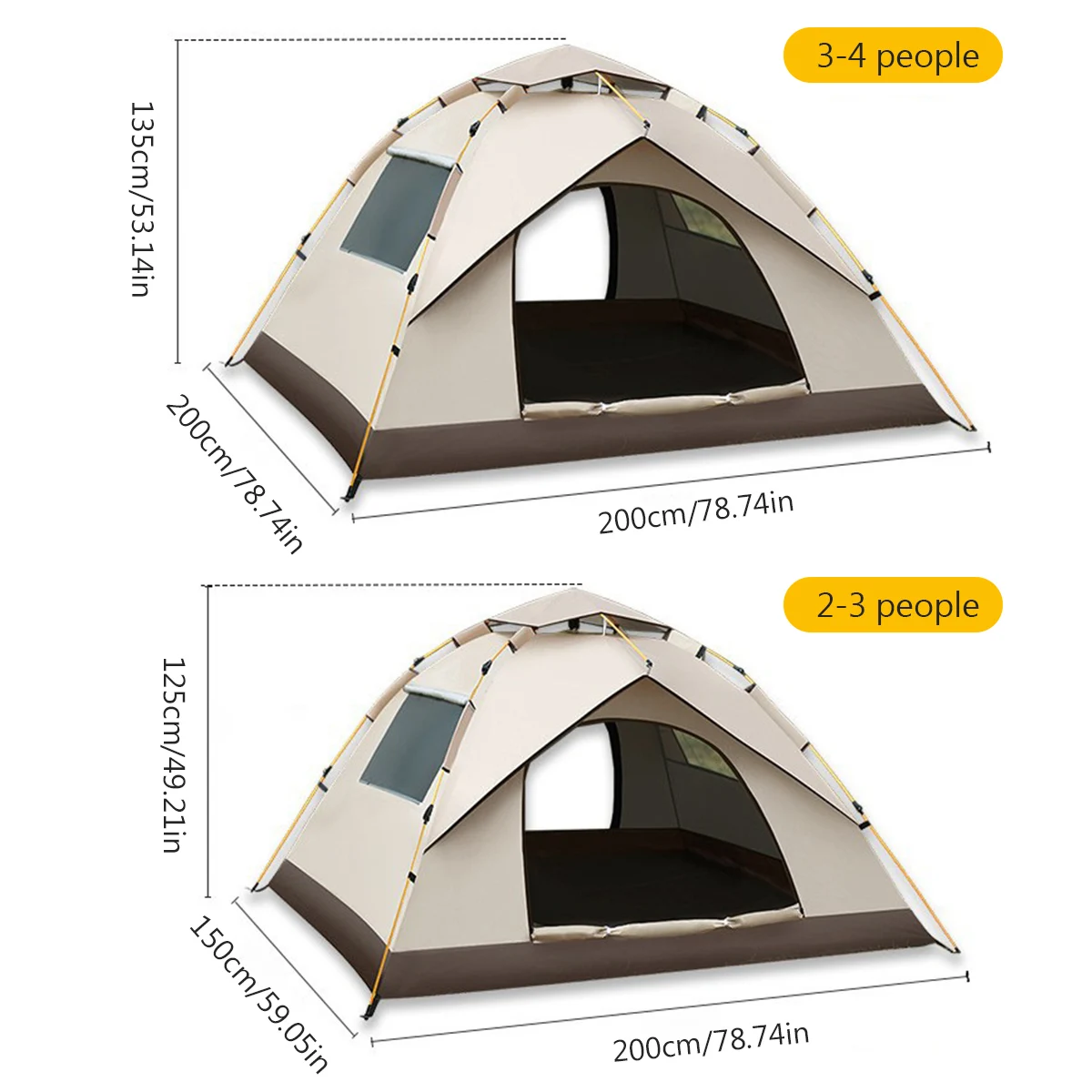 Automatic Pop-Up Folding Camping Tent,Waterproof & Sun-Protective for ...