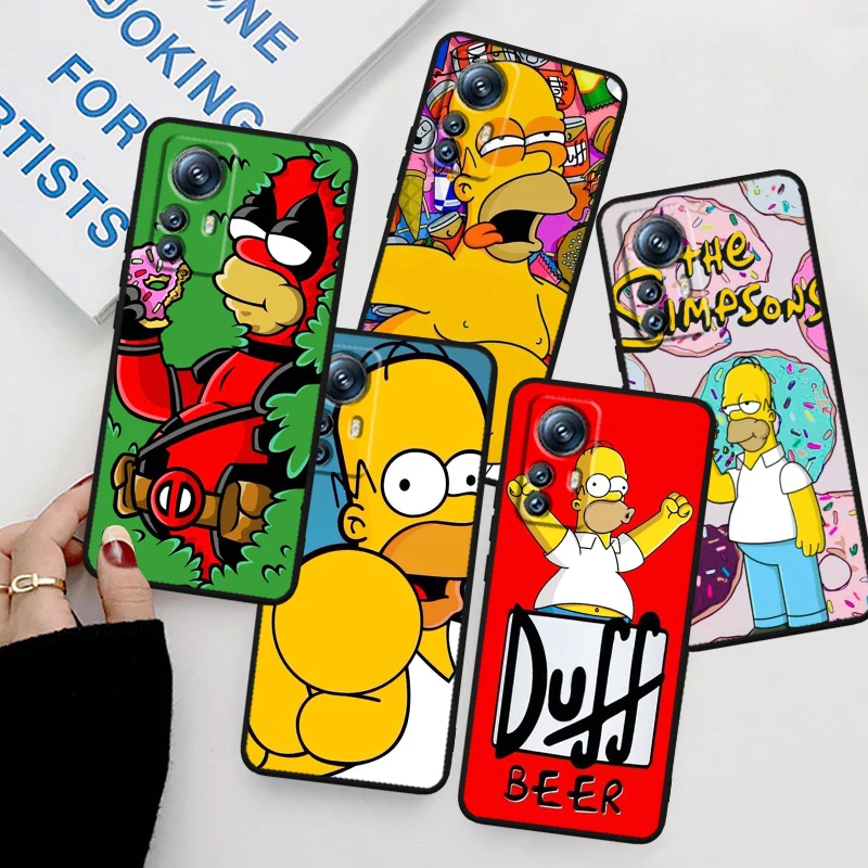 Funny-Homer-Simpson-Black-Soft-Cover-Phone-Case-For-Xiaomi-Mi-13-12T-12 ...