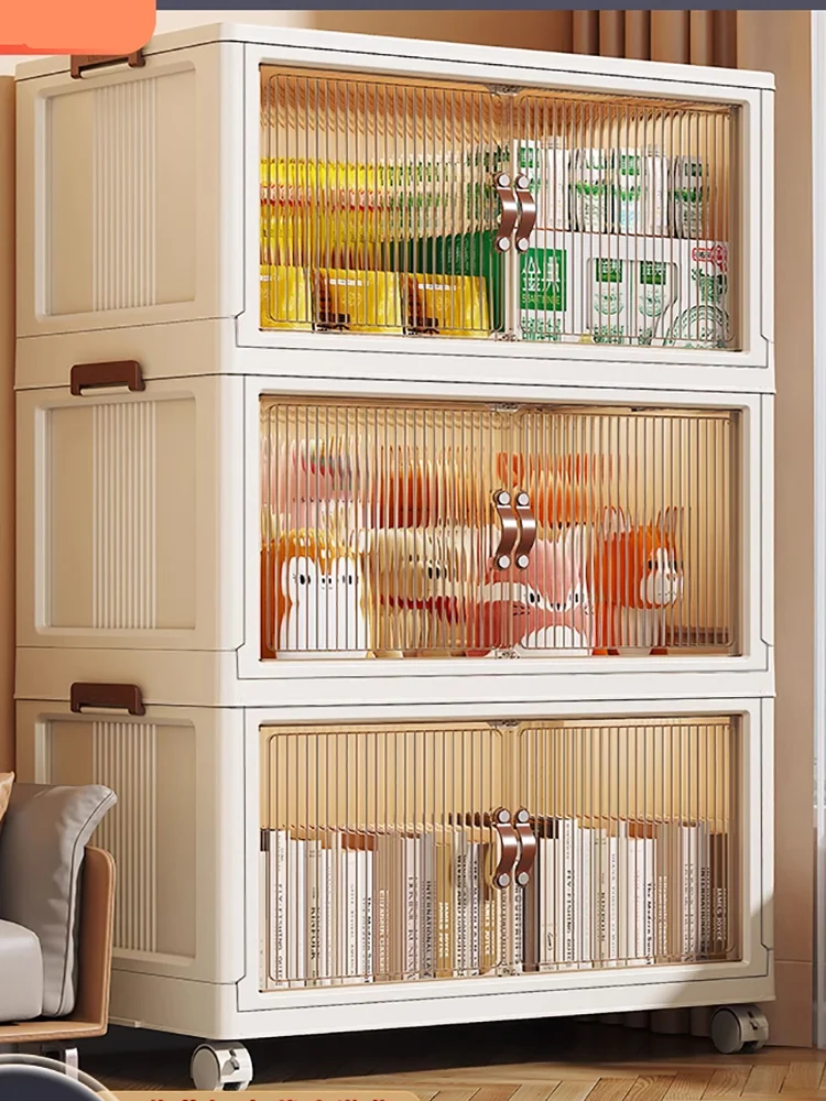 Folding-Portable-Cabinet-Storage-Bins-Kit-Stackable-Organizer-Box-with ...