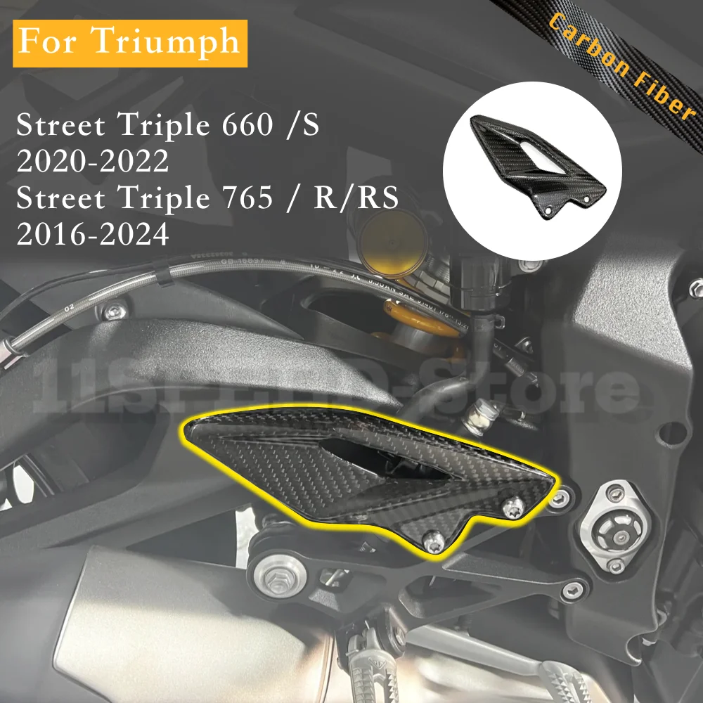 Carbon-Fiber-Heel-Guard-Plates-Foot-Rests-For-Triumph-Street-Triple-660 ...