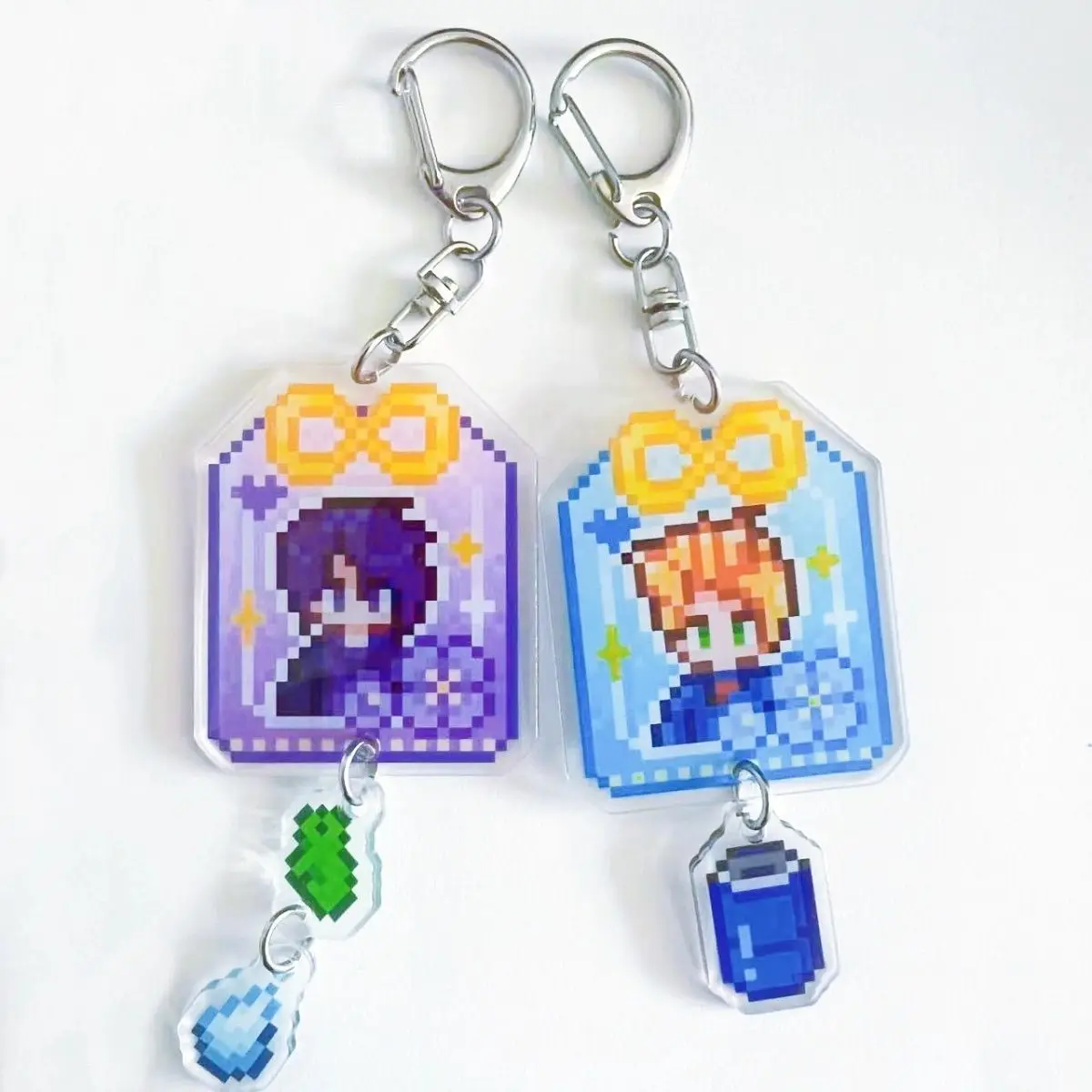 Stardew Valley Anime Keychain Sebastian Acrylic Key Chain Man Sam Key ...