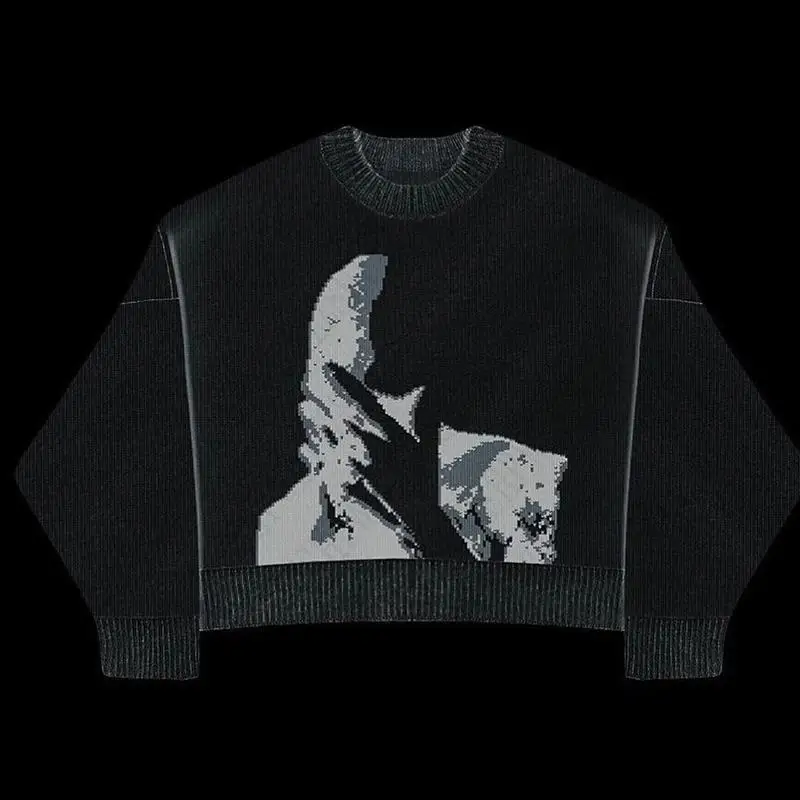 Y2k-su-ter-de-punto-para-mujer-chaqueta-holgada-Retro-con-patr-n-de ...