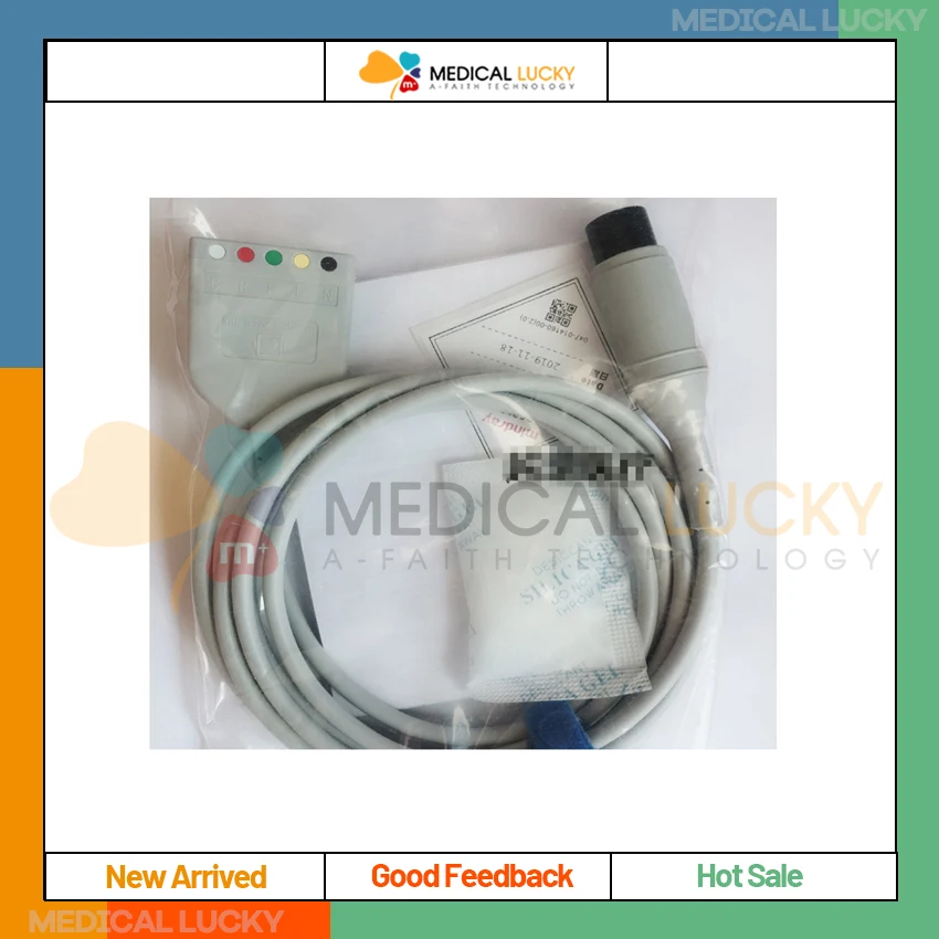 Original-Mindray-EV6101-6PIN-ECG-EKG-Cable-Split-6Pin-3-5-Lead-ECG-Host ...