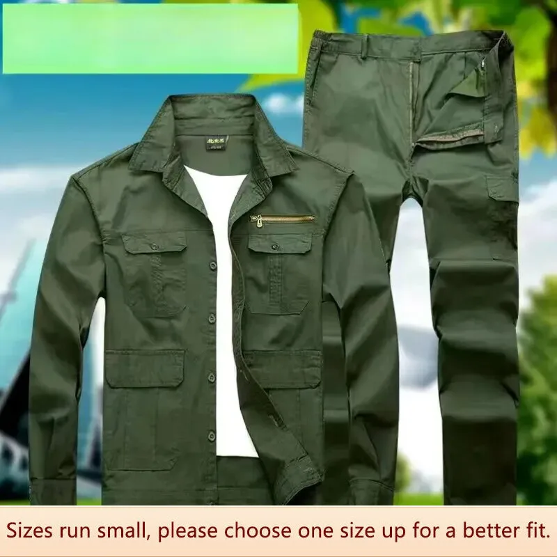 Summer-Thin-Work-Suit-Set-For-Men-Cotton-Breathable-Welding-Workwear ...