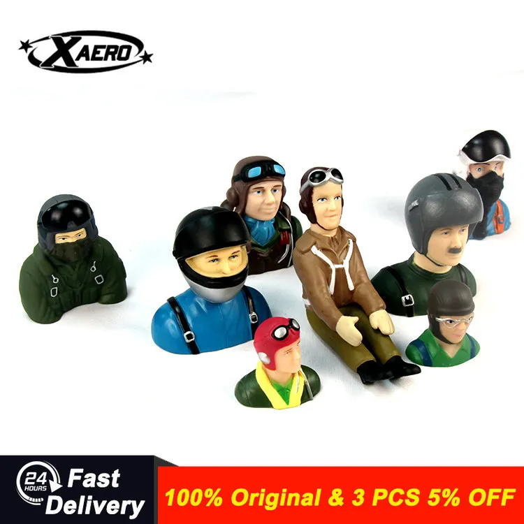 RC Pilot Figure for Cockpit Decoration - Miniature Aviator Head Doll to ...