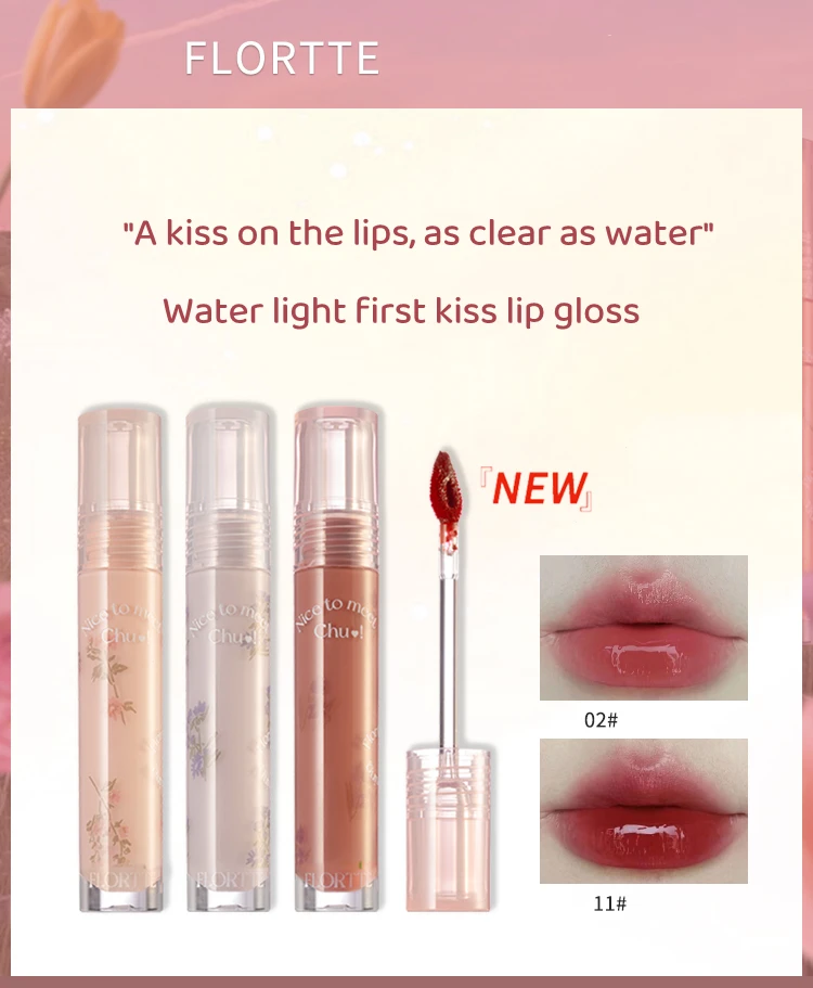 FLORTTE-Beauty-Lip-Lasting-Tint-First-Kiss-Series-Water-Glossy-Nice-To ...