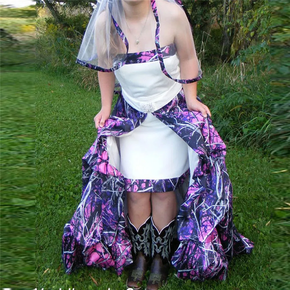 Strapless Sheath Satin Wedding Dresses Muddy Girl Tree Detachable Train ...