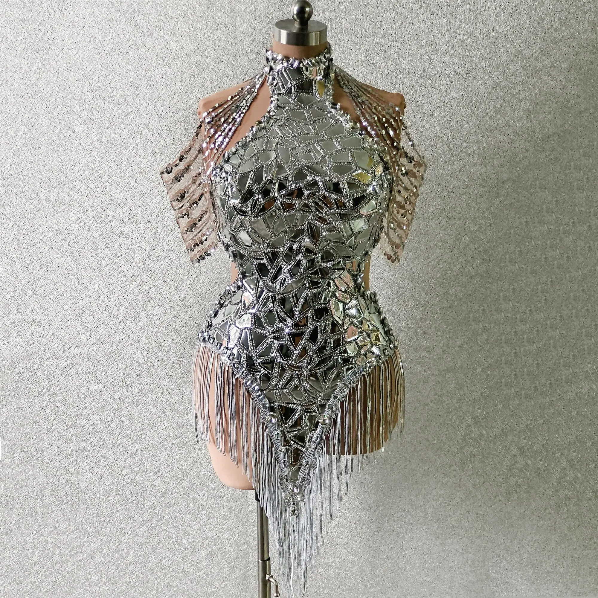 New-Arrival-Shining-Sliver-Color-Sexy-Off-The-Shoulder-Tassels-Women ...