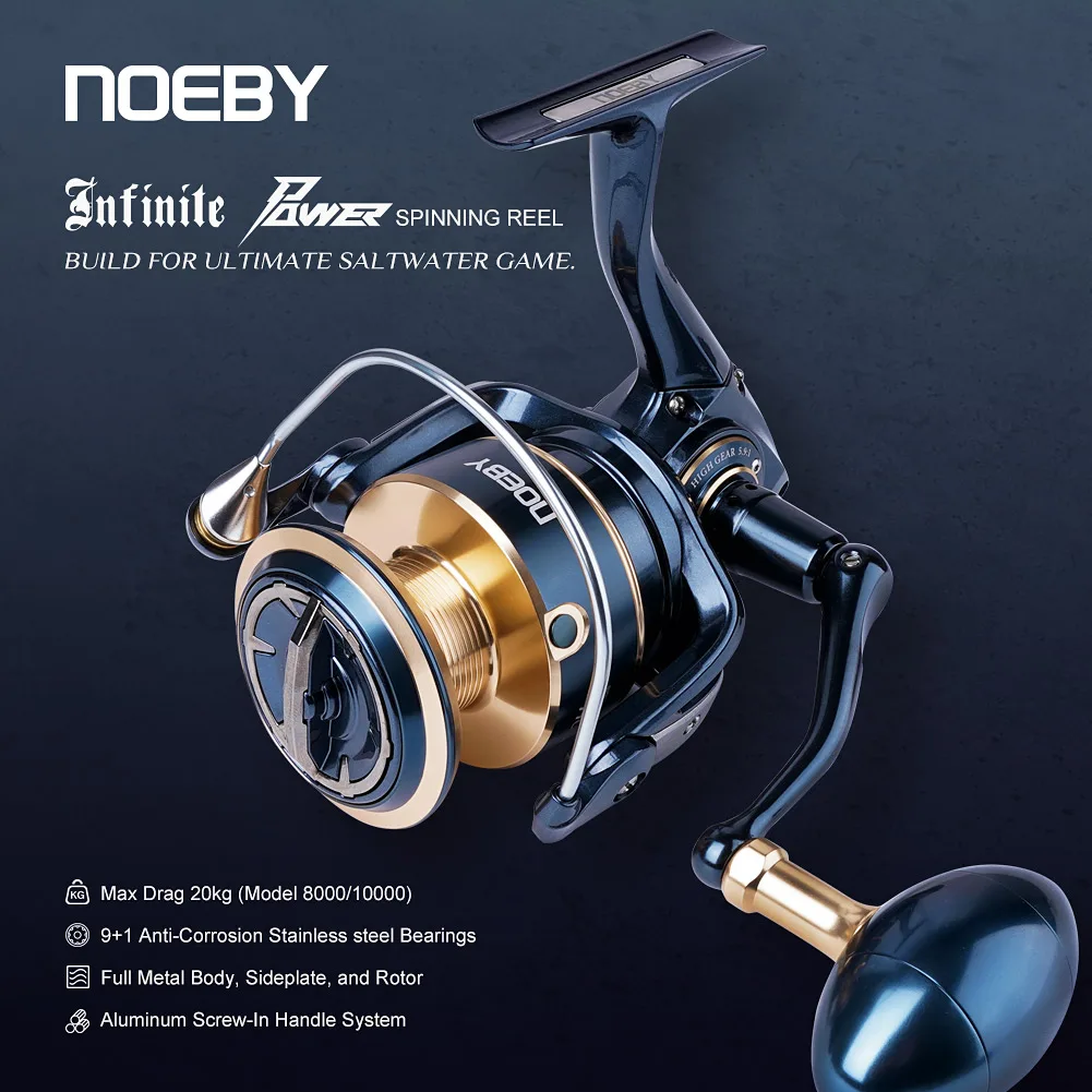 Noeby-Infinite-Power-Spinning-Fishing-Reel-5000H-8000H-10000H-Max-Drag ...