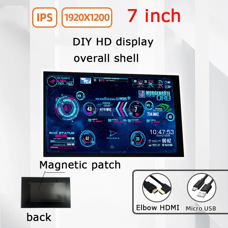 5 Inch 7 Inch Chassis Dynamic Display Monitor Host Temperature Control ...