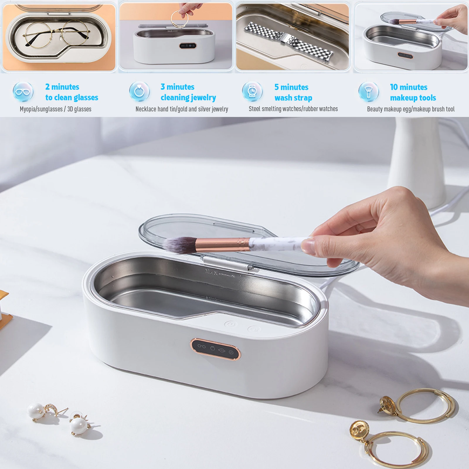 450ml-Ultrasonic-Cleaner-Bath-45KHz-Watch-Cleaning-Machine-For-Watches ...