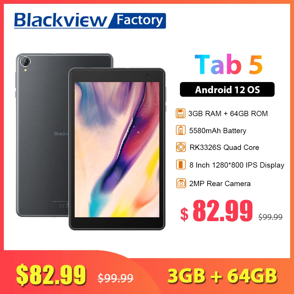 Blackview Tab 5 Tablet 3GB RAM 64GB ROM Android 12 Tablet 8 inç IPS ...