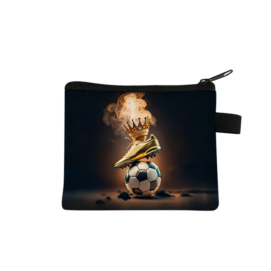 Football Pattern Cartoon Coin Purse Keychain Wallet Small Card ...