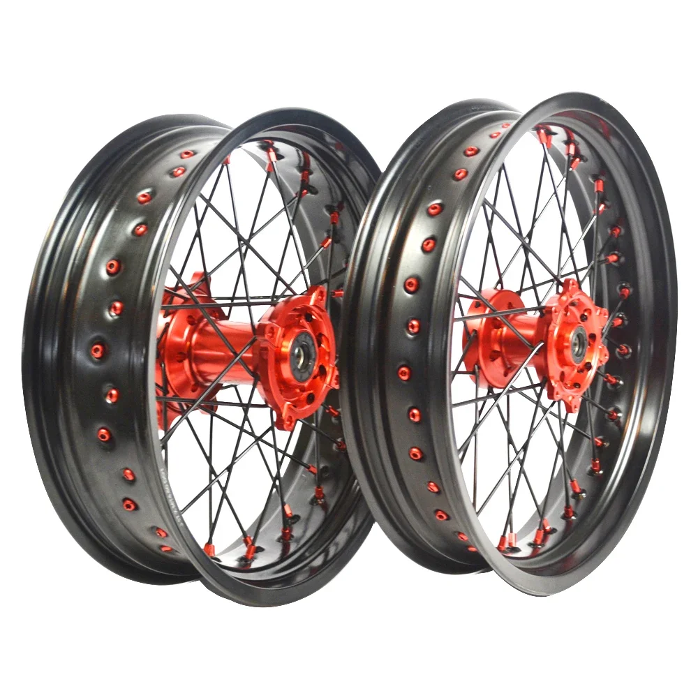 Off-Road-Motorcycle-wheels-17-COMPLETE-WHEELS-SET-Dirt-Bike-Rims-and ...