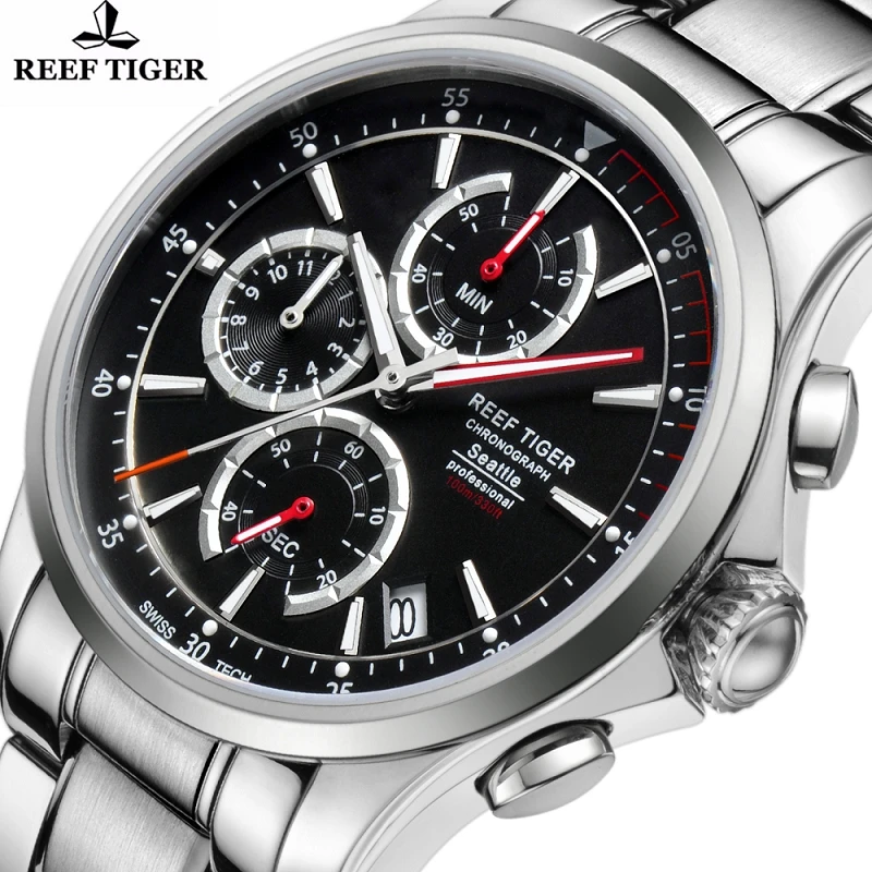 Reef Tiger/rt For Mens Watch Chronograph Japan Quartz Wristwatch ...