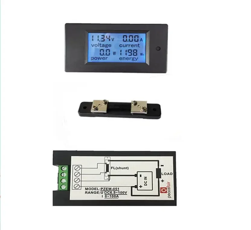DC-50A-Digital-LED-Power-Meter-Monitor-Power-Energy-Voltmeter-Ammeter ...