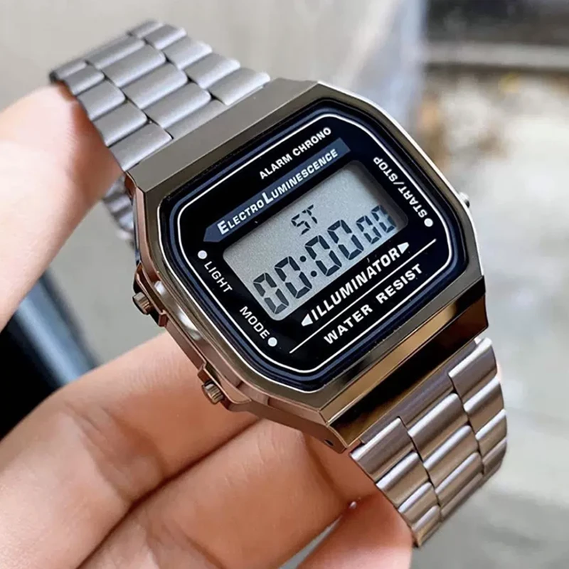 Reloj-Digital-de-lujo-para-Hombre-y-mujer-pulsera-electr-nica-de-acero ...