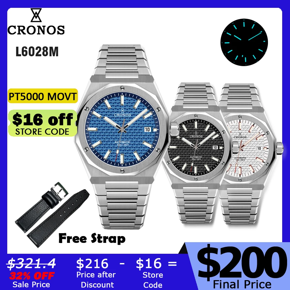 Cronos-Luxury-Men-Watch-39mm-Automatic-PT5000-SW200-Wristwatches ...