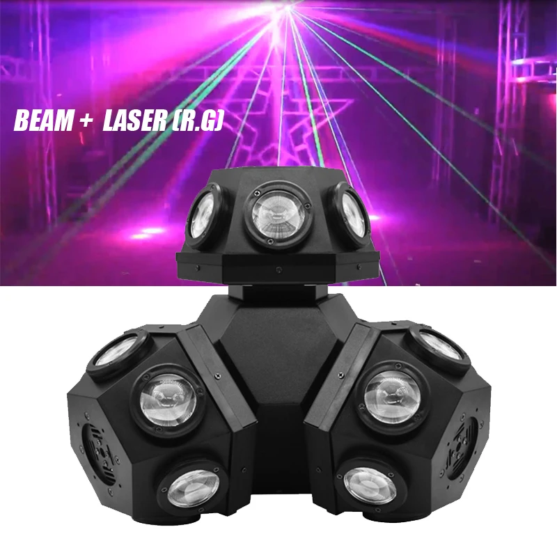 200W-Stage-Projector-Three-Heads-RGBW-3in1-LED-Laser-Beam-Rotating ...