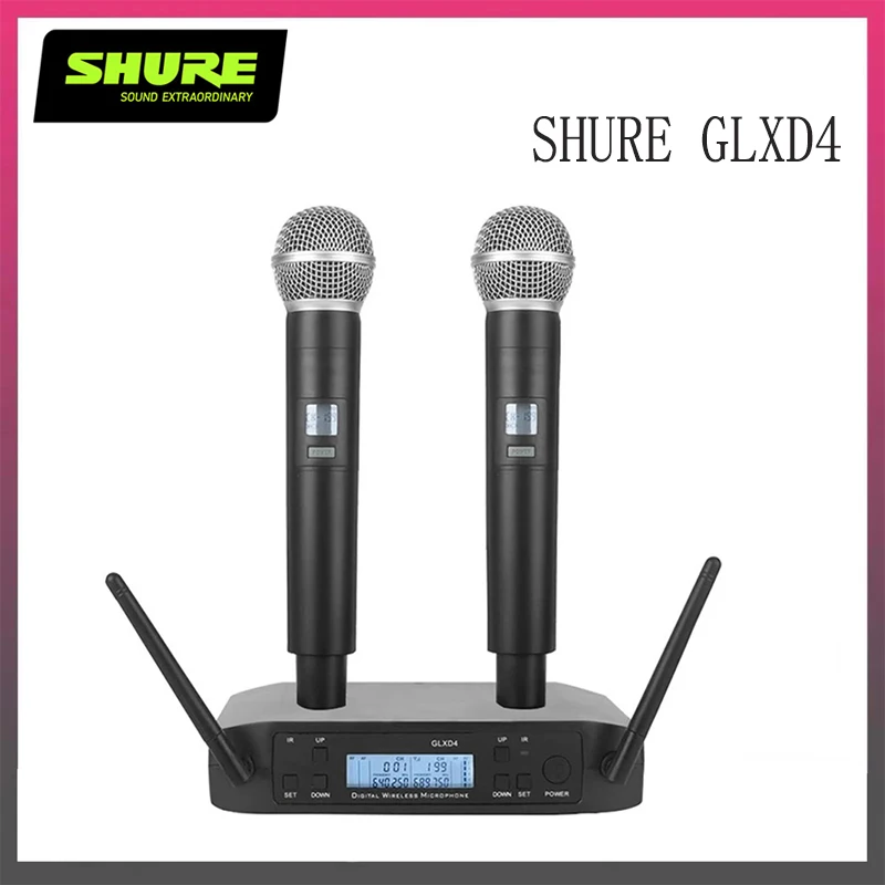 Shure Glxd4 micrófono inalámbrico, micrófono de mano profesional, micrófono de grabación de ...