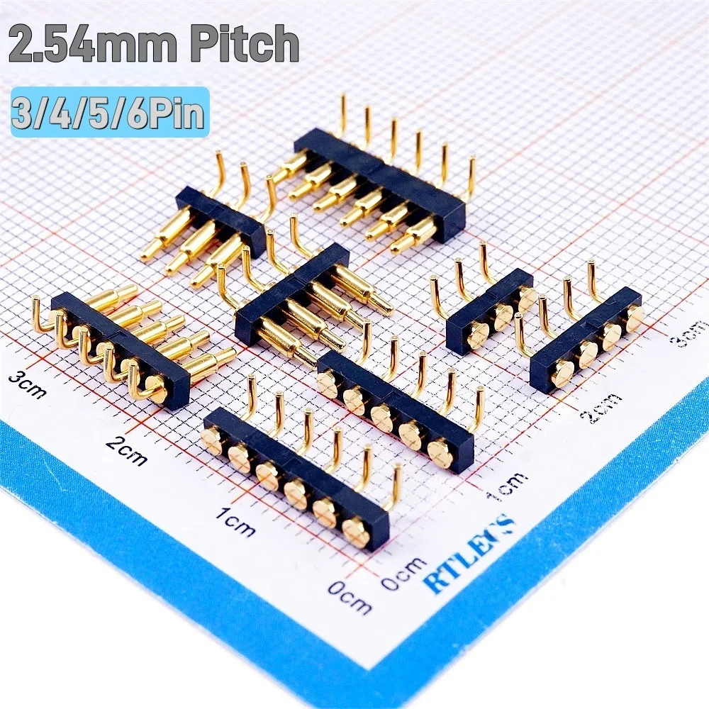 Spring Loaded Pogo Pin 2 54mm Pitch Connector Single Row Male 3 4 5 6 Positions