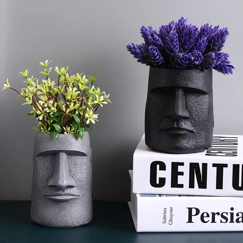 Stone-Statue-Flower-Pot-Home-Decoration-People-Vase-for-Flower-Ornament ...