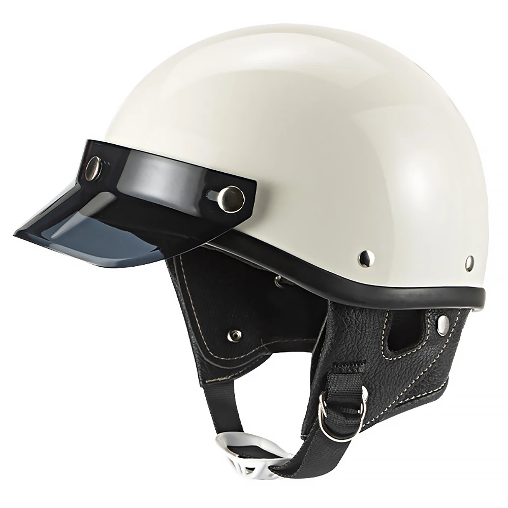 Retro Motorcycle Helmet Men Women Moto Riding Half Face Breathable ...