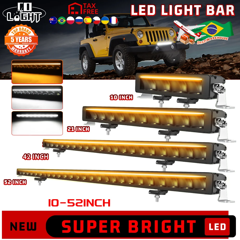 CO-LIGHT-42-inch-Single-Row-Off-Road-LED-Driving-Roof-Bumper-Light-Bars ...