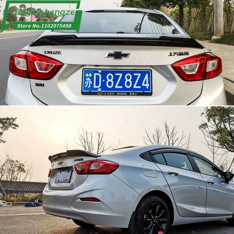 For 2017 2018 Cruze Led Spoiler Abs Material Car Rear Wing Primer Color ...