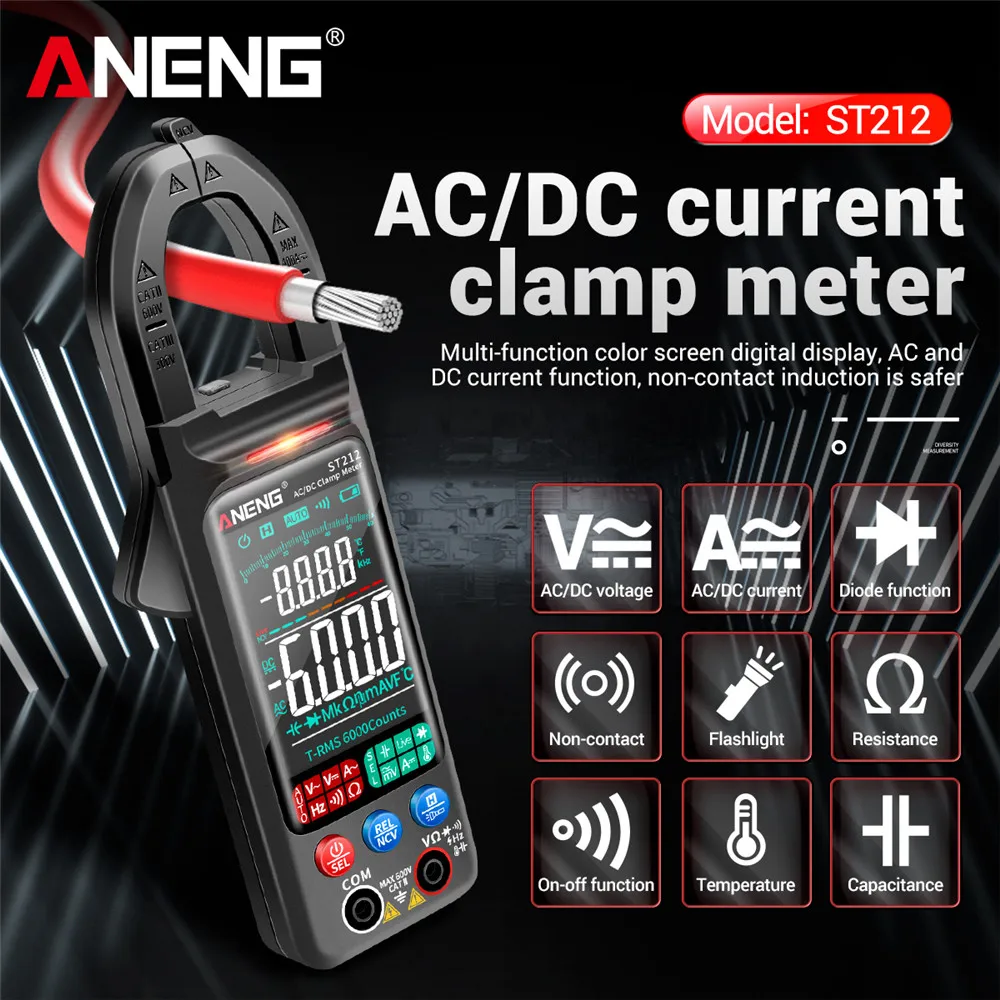 ANENG-ST212-DC-AC-Current-Digital-Clamp-Meter-6000-Counts-400A-Amp ...