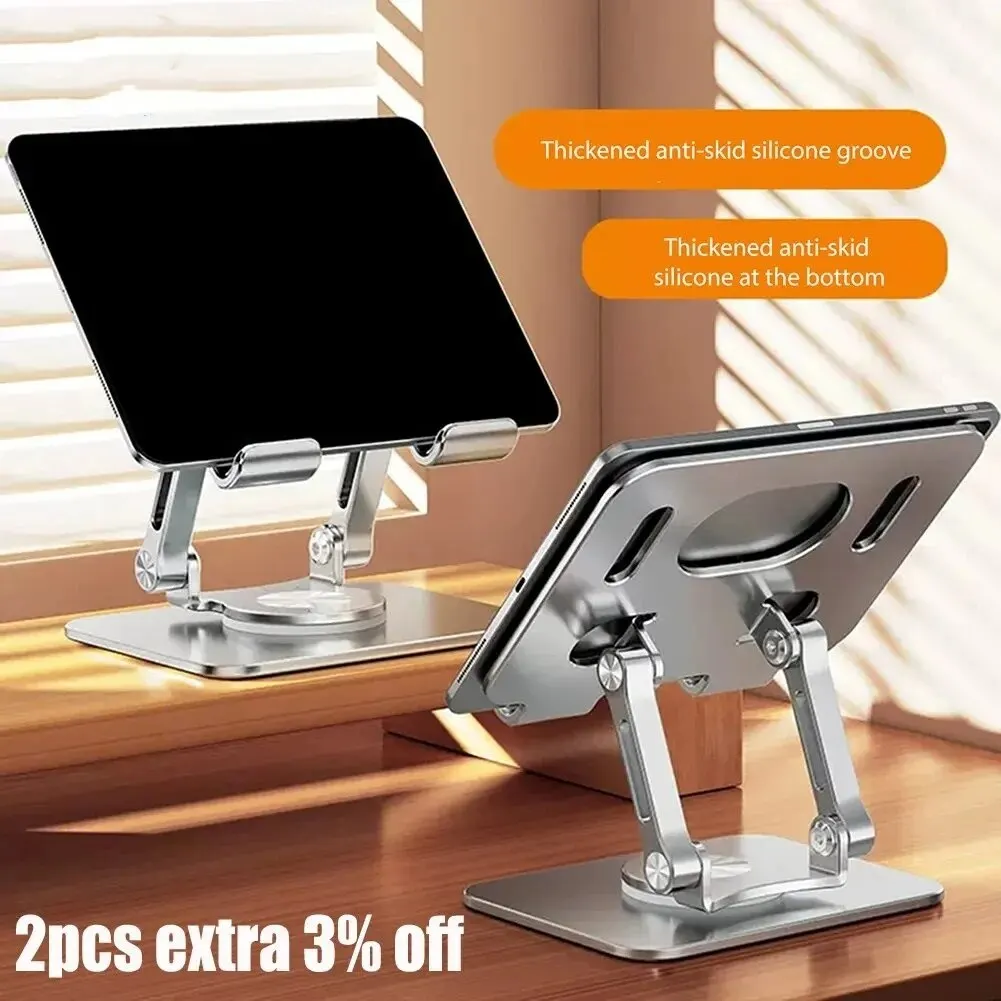 Foldable-Tablet-Bracket-Stand-360-Rotating-Hollowed-Notebook-Holder ...