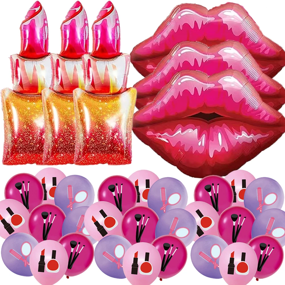 Spa MakeupTheme Balloon Party Decoration 3D lipstick lip balloon for ...